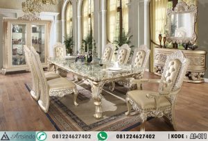 Set Meja Makan Ukir Eropa Royal Mewah AI-411 . Arts Indo Furniture ...