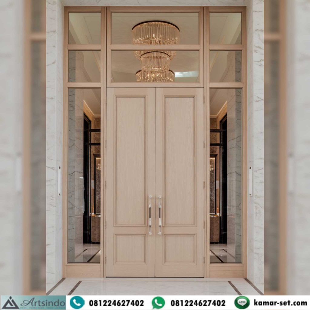 Pintu Rumah Mewah Model Lengkung Kayu Jati Kaca Patri Inlay . Arts Indo ...